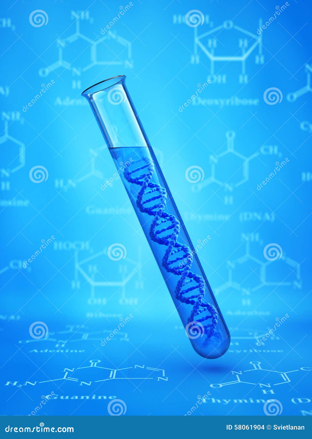 DNA Model Inside Test Tube. Stock Illustration - Illustration of test ...