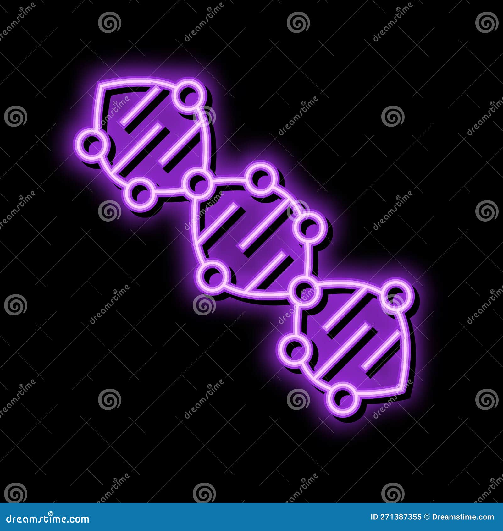 DNA Structure In Neon Colors. Concept: Science Of Genomics And Genetics ...