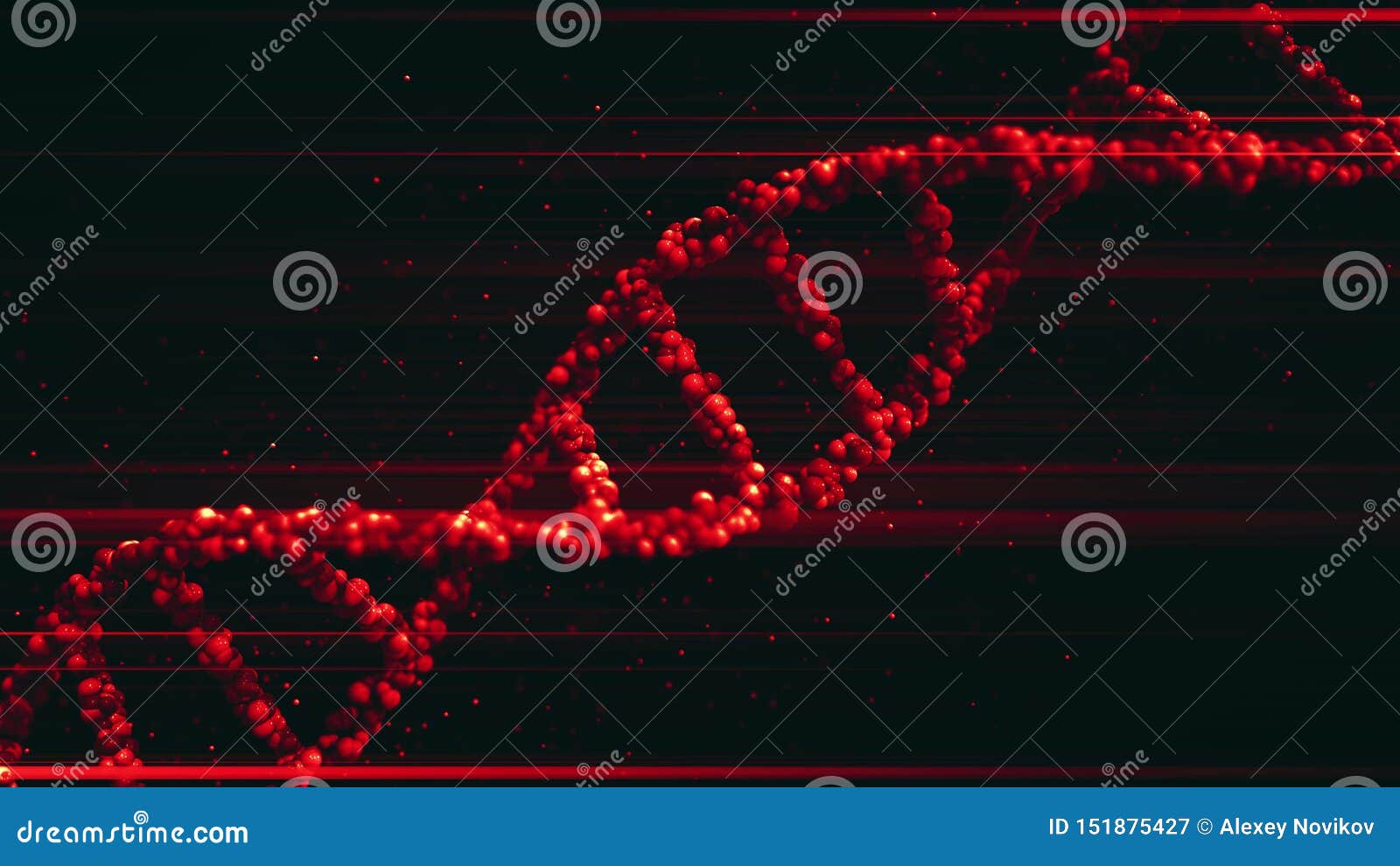 Conceptual 3D Rendering of Red DNA Molecule Model Stock Illustration ...