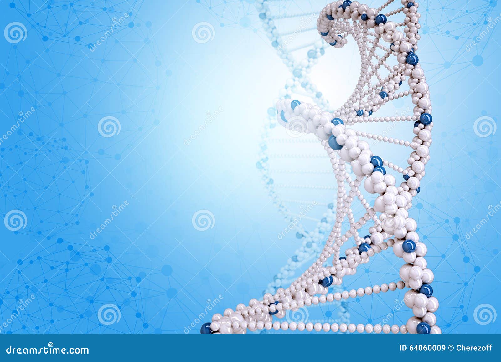 DNA molecule on blue stock illustration. Illustration of magnification ...