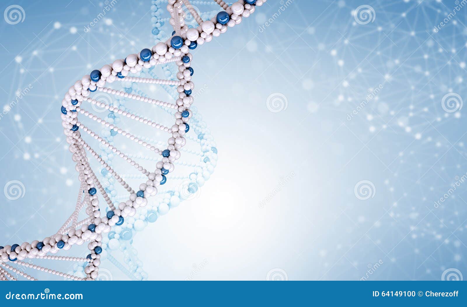 DNA molecule on blue stock illustration. Illustration of helix - 64149100