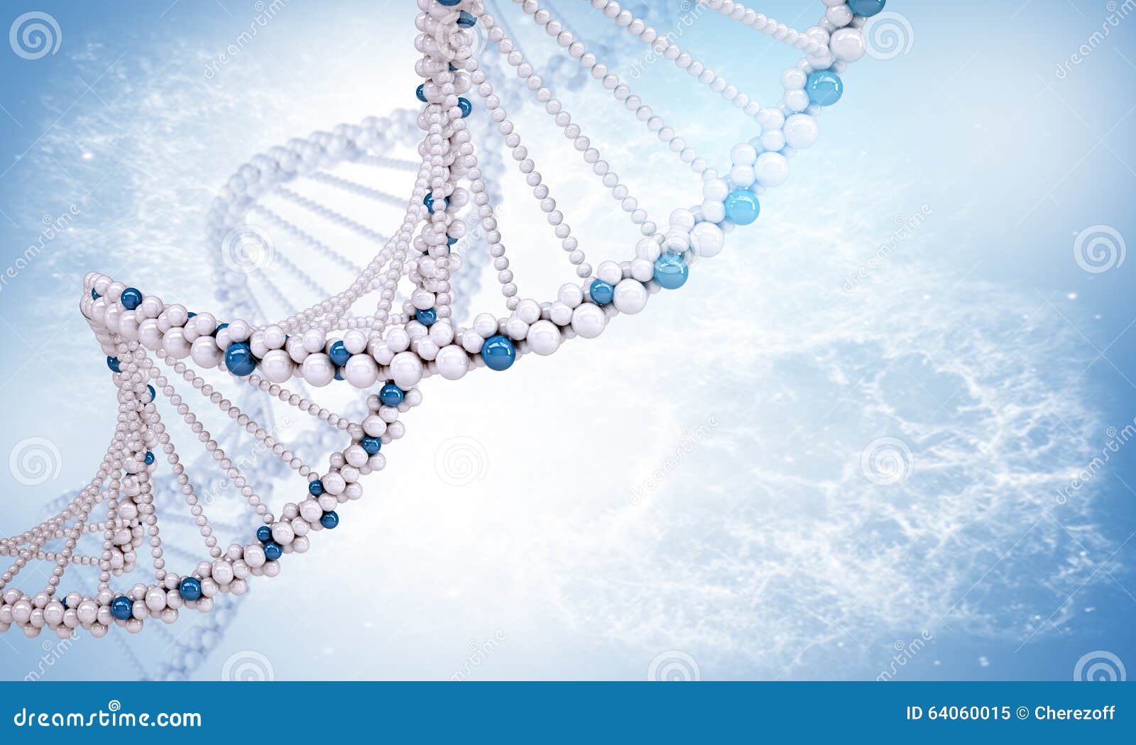 DNA molecule on blue stock image. Image of chemistry - 64060015