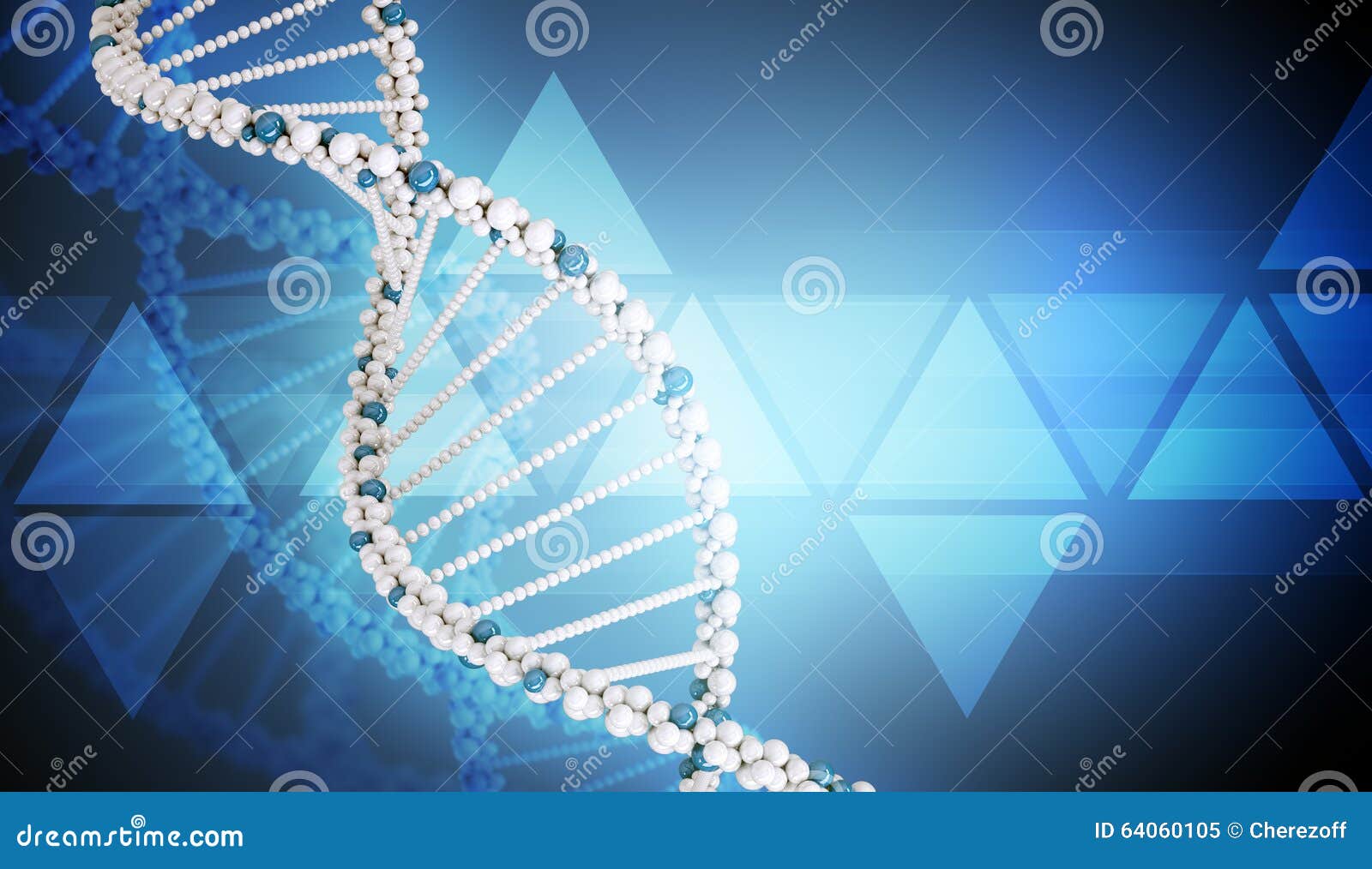 DNA molecule on blue stock illustration. Illustration of health - 64060105