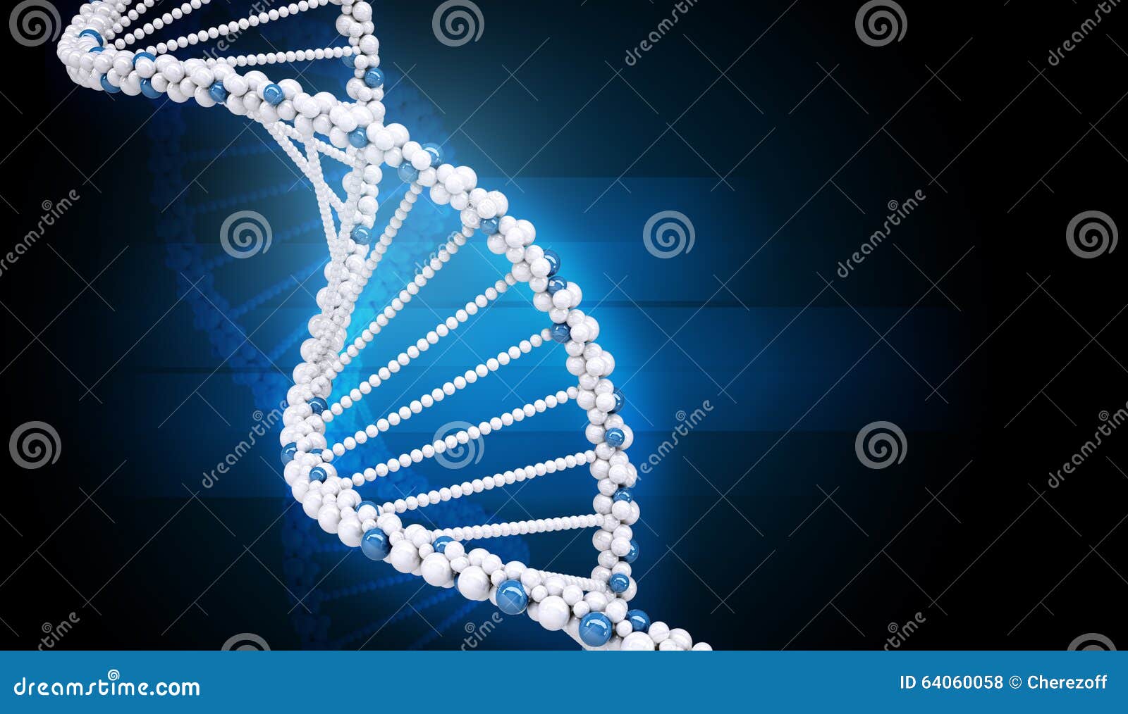 DNA molecule on blue stock illustration. Illustration of computer ...