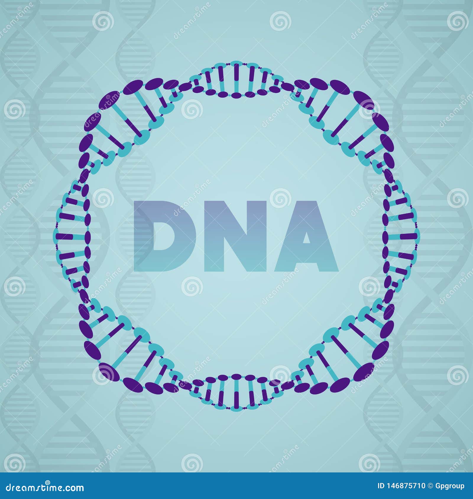 Dna Molecule Circular Structure Stock Vector - Illustration of life ...