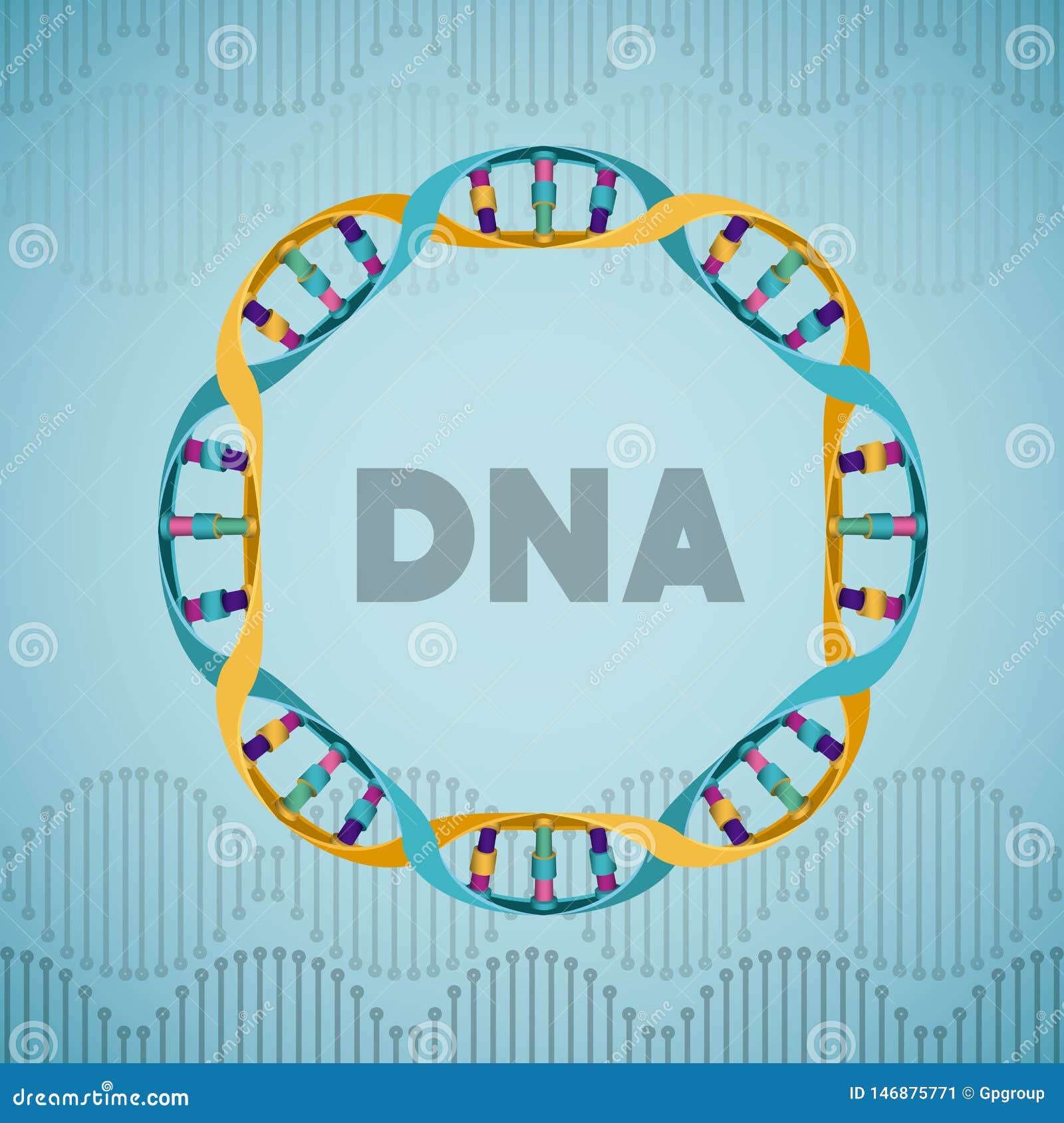 Dna Molecule Circular Structure Stock Vector - Illustration of formula ...