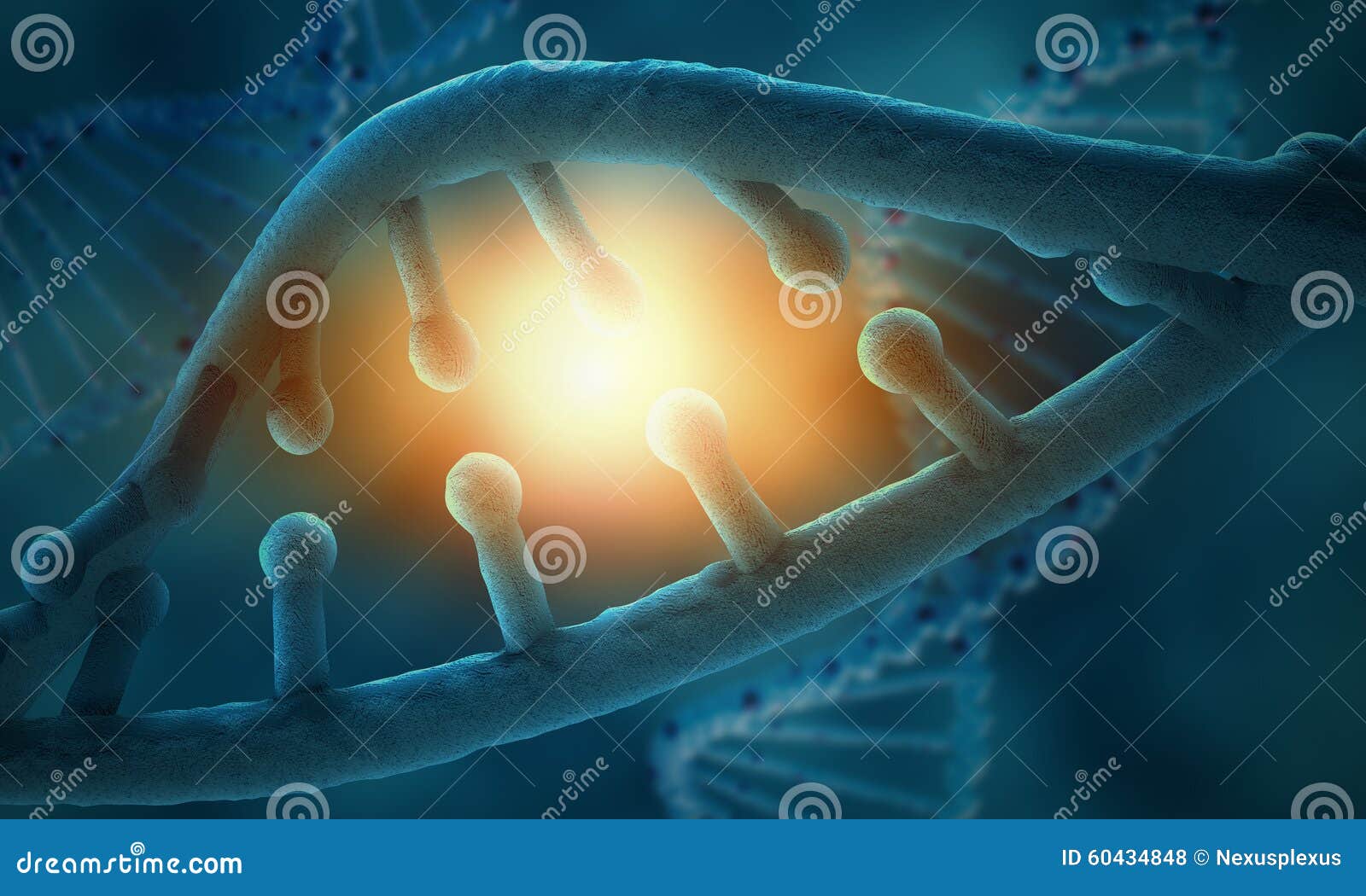DNA molecule stock illustration. Illustration of blue - 60434848
