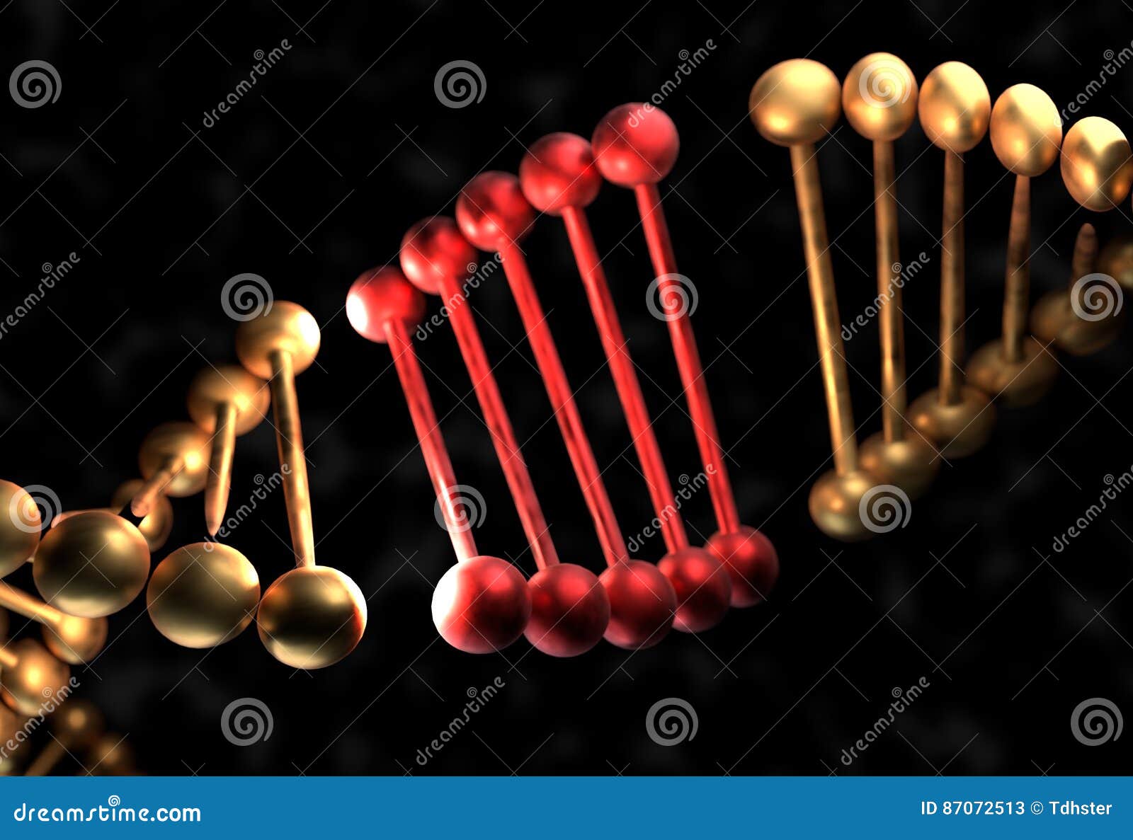 The DNA Molecule with Defective Gene 3d Illustration Stock Illustration ...