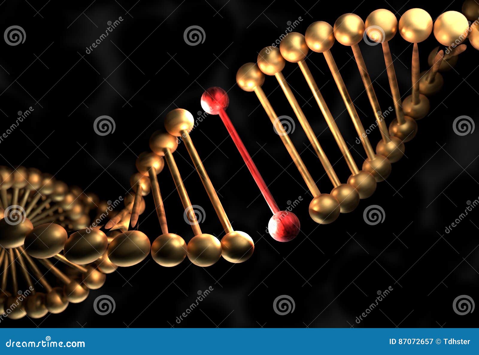The DNA Molecule with Defective Gene 3d Illustration Stock Illustration ...