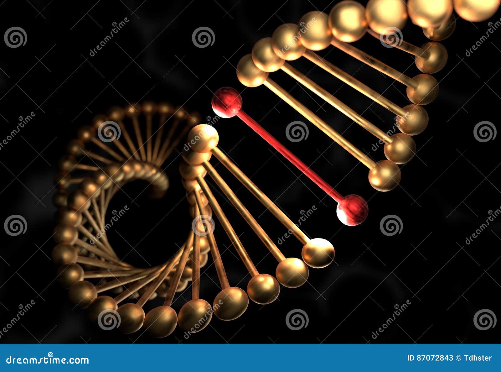 The DNA Molecule with Defective Gene 3d Illustration Stock Illustration ...