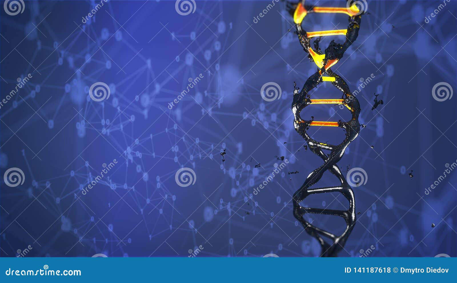 DNA Molecule is Destroyed and Mutates Rotating Stock Illustration ...