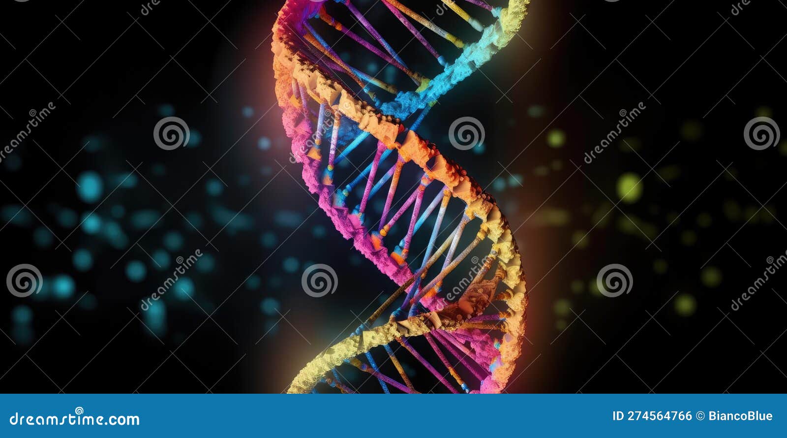 DNA Molecule Double Helix in Colorful Stock Illustration - Illustration ...