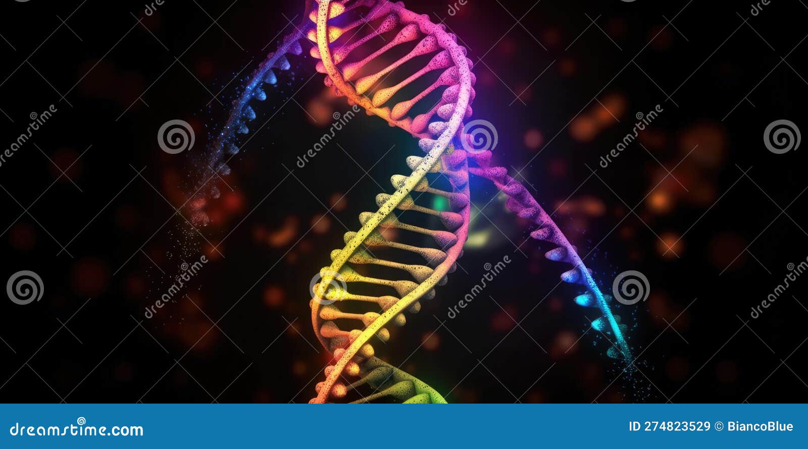 DNA Molecule Double Helix in Colorful Stock Illustration - Illustration ...