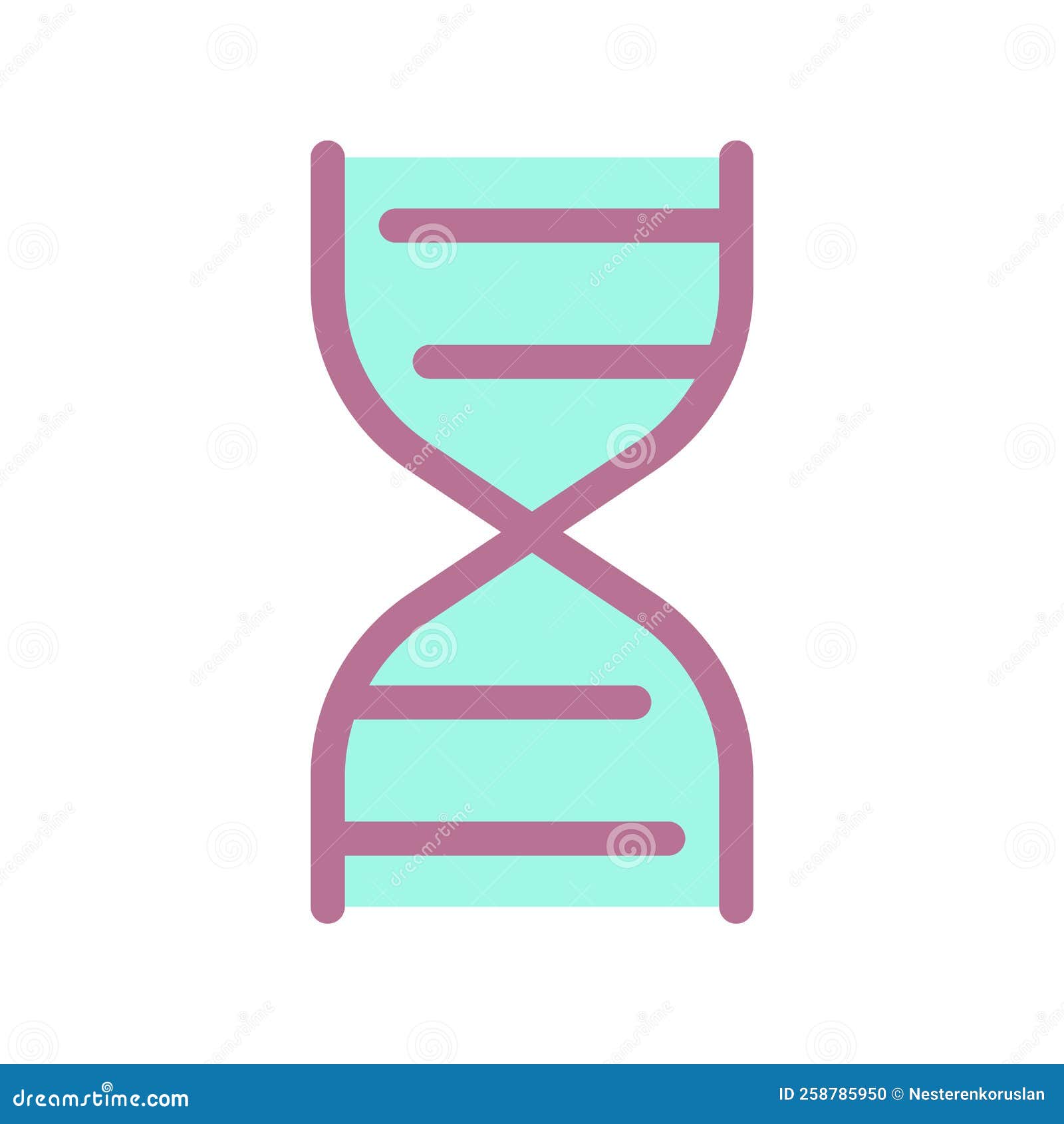 DNA Molecule Flat Color Ui Icon Stock Vector - Illustration of isolated ...