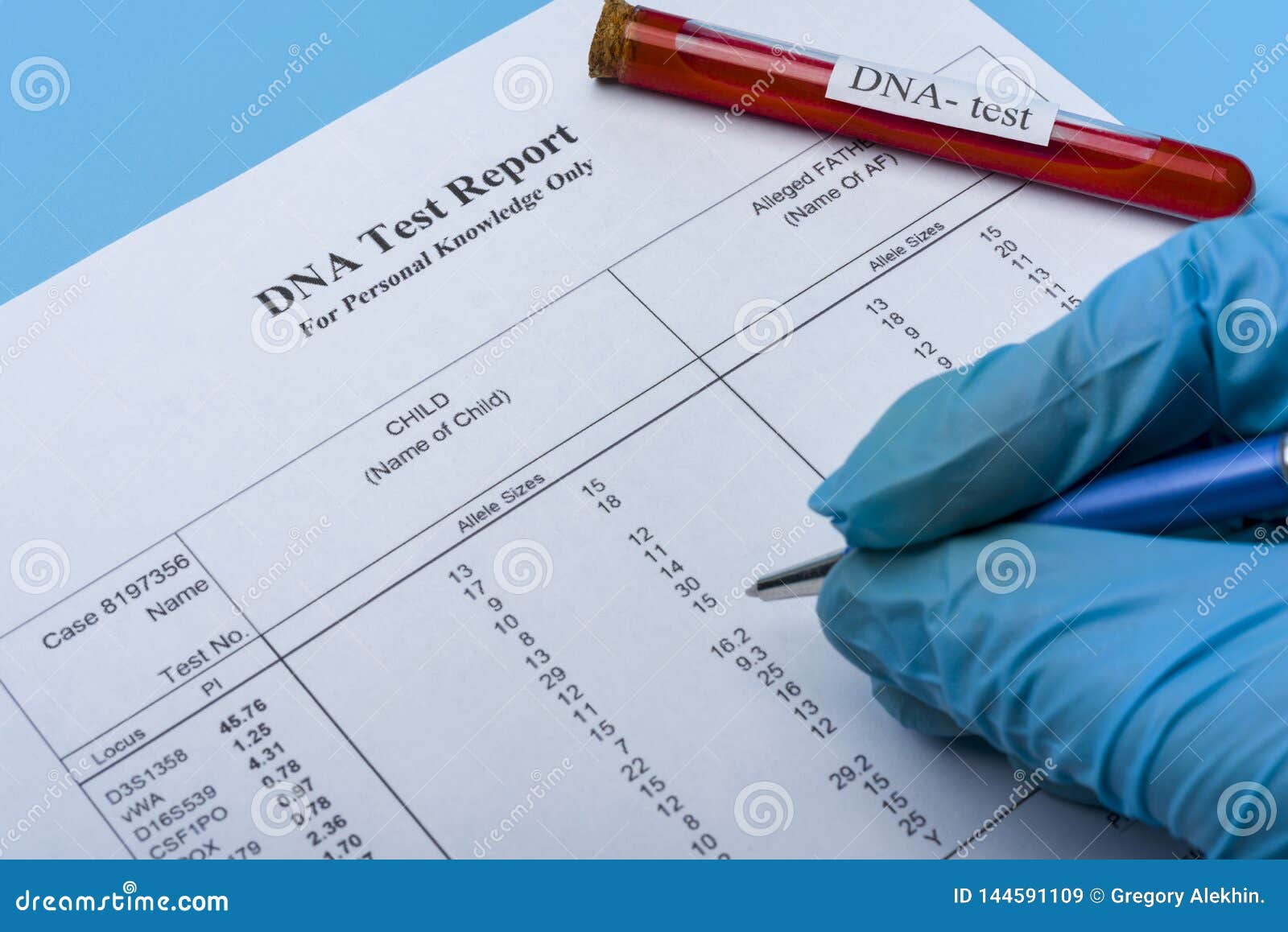 DNA Molecule Forming Inside the Vial in for Blood Analysis.3D Rendering ...