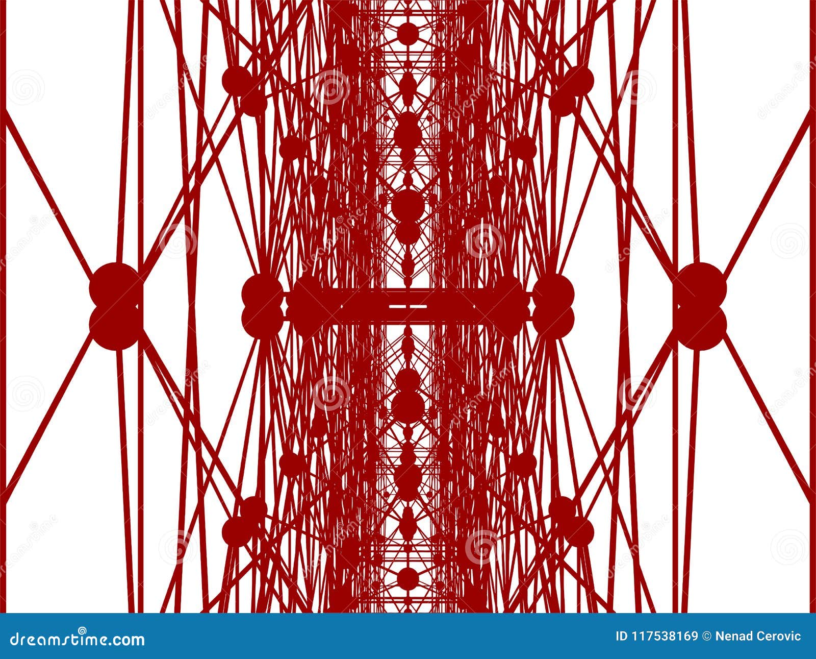 Dna Molecule Fractal Network Structure Vector Abstract Dna String Network Connection From The