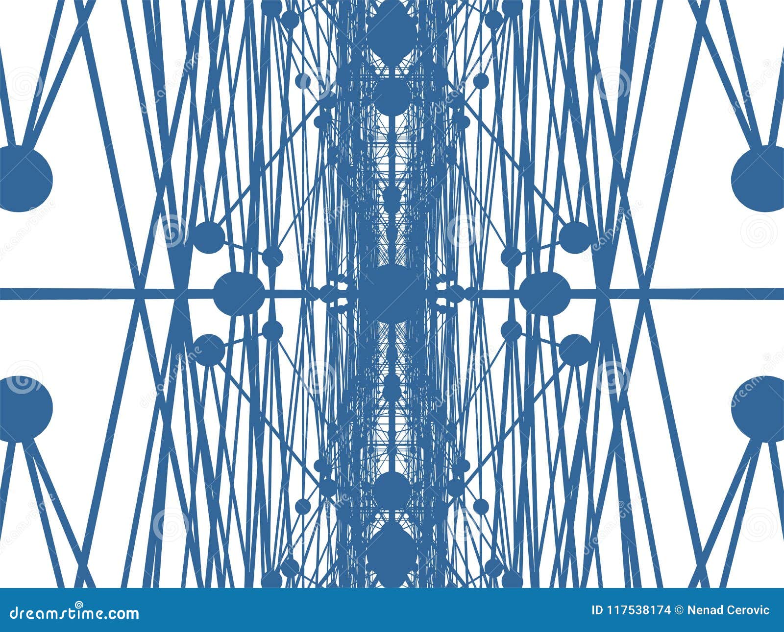 Dna Molecule Fractal Network Structure Vector Abstract Dna String Network Connection From The