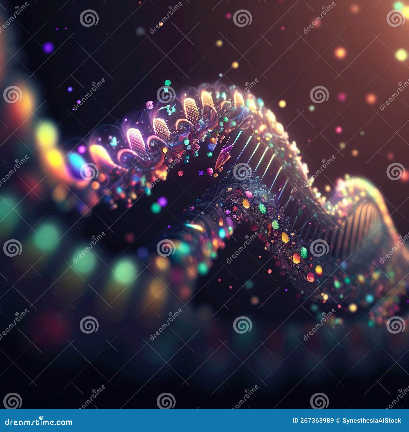 DNA Molecule Gene Structure Visualization As Multi Color Chain ...