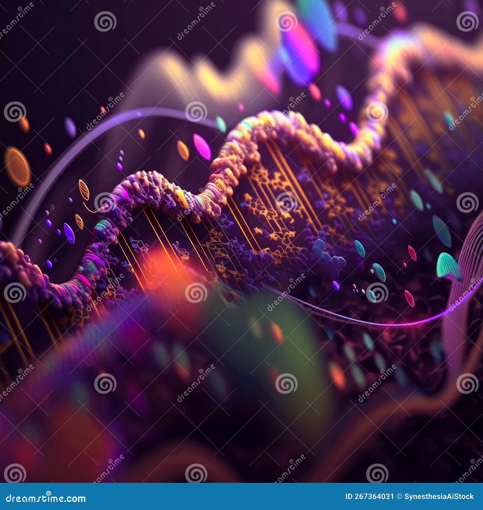 DNA Molecule Gene Structure Visualization As Multi Color Chain ...