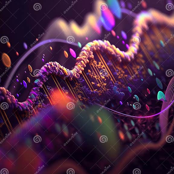 DNA Molecule Gene Structure Visualization As Multi Color Chain ...
