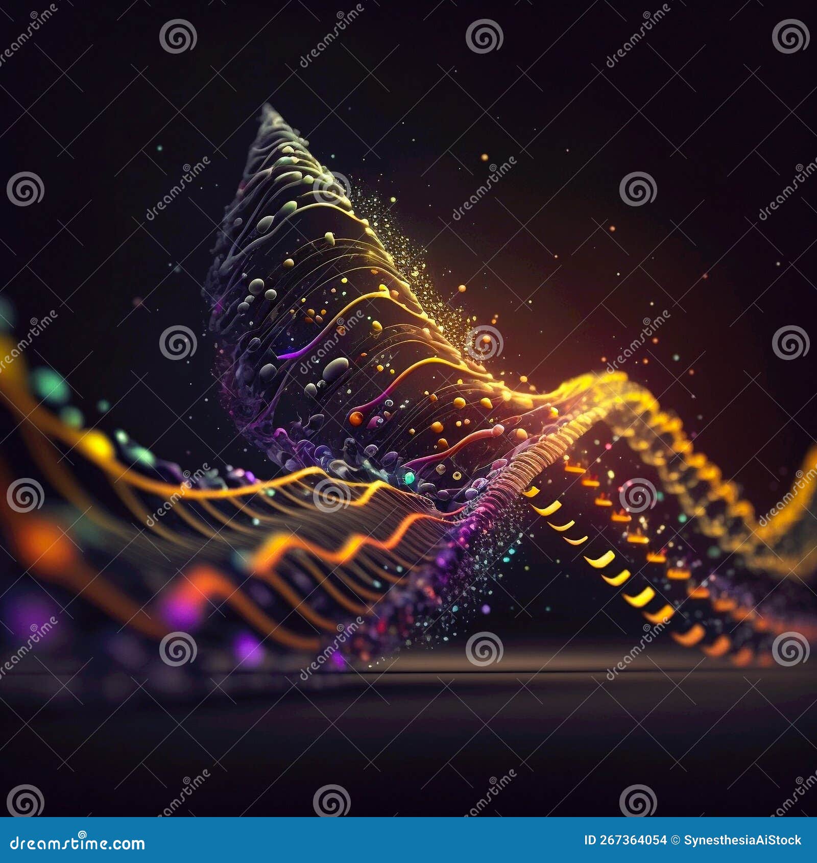 DNA Molecule Gene Structure Visualization As Multi Color Chain ...