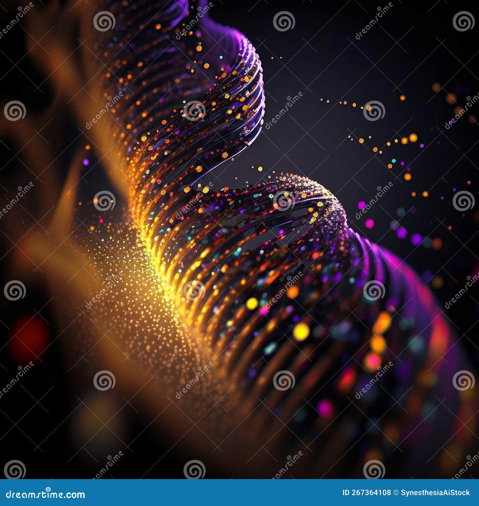 DNA Molecule Gene Structure Visualization As Multi Color Chain ...