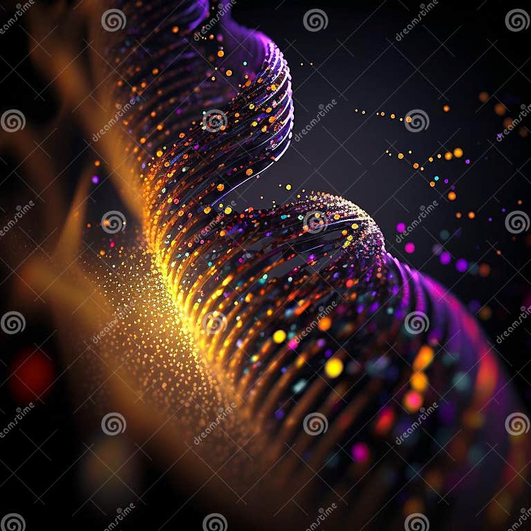 DNA Molecule Gene Structure Visualization As Multi Color Chain ...