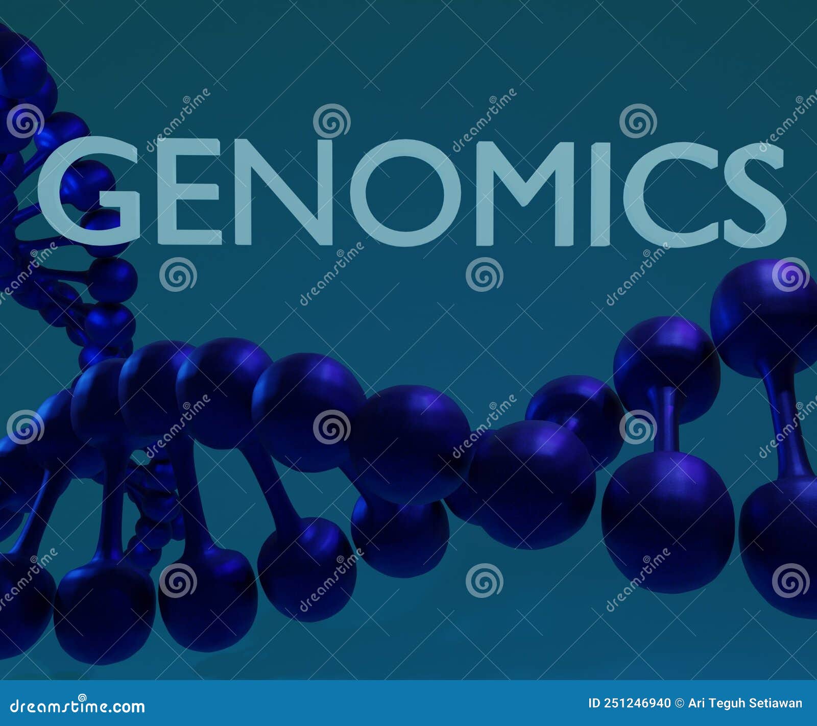 DNA Molecule Genomics in Blue Stock Illustration - Illustration of ...