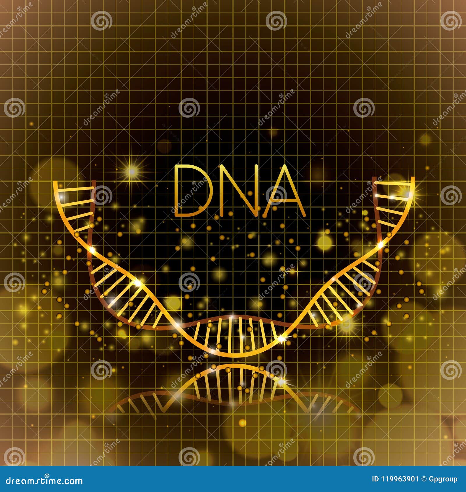 Dna Molecule Half Circle Structure Pattern Cartoon Vector ...