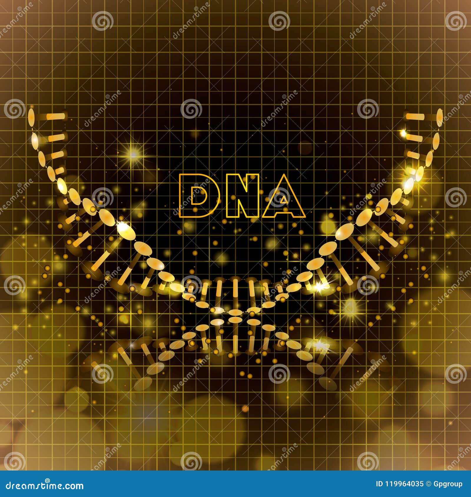 Dna Molecule Half Circle Structure Pattern Cartoon Vector ...