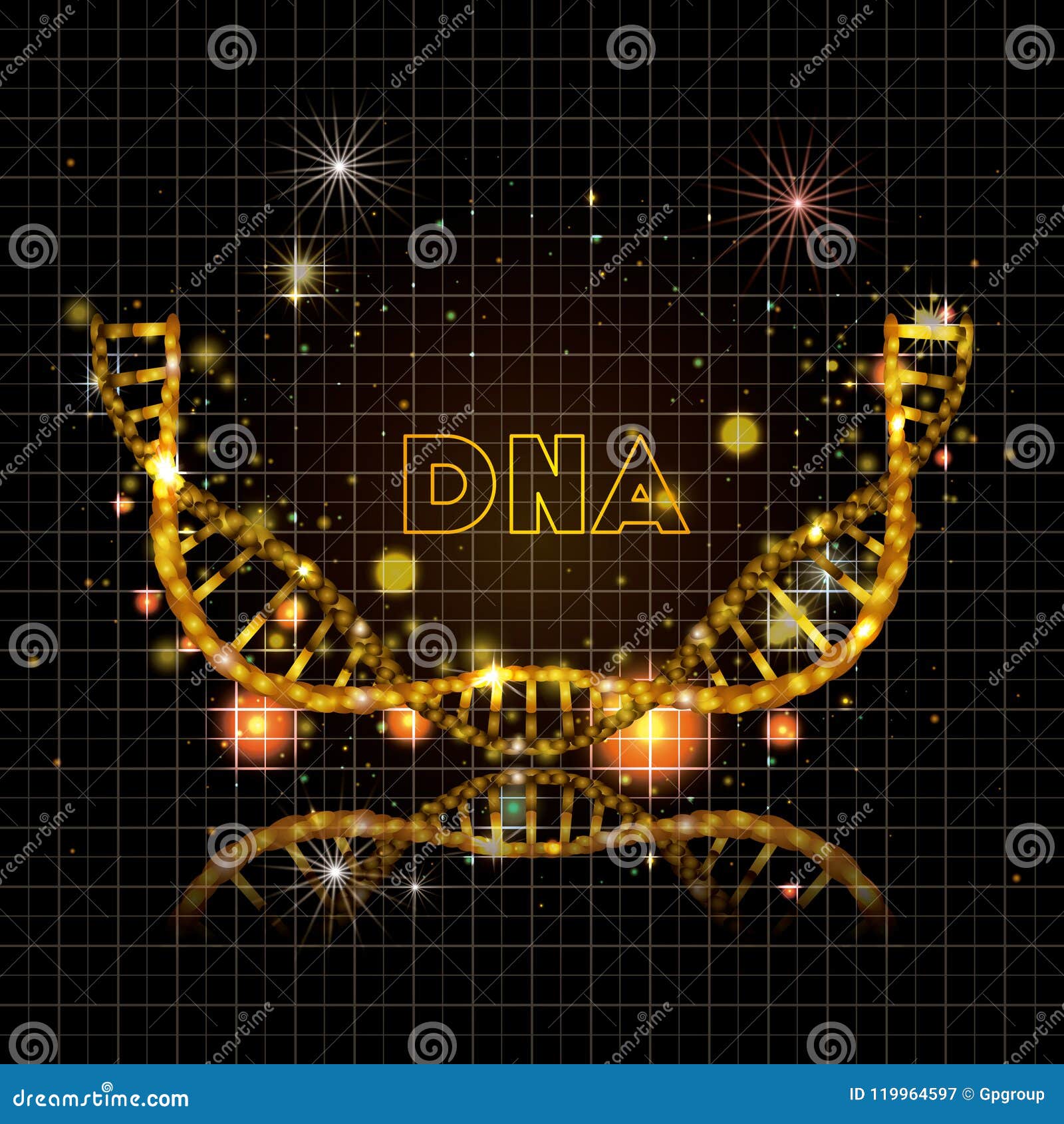 Dna Molecule Half Circle Structure Pattern Cartoon Vector ...