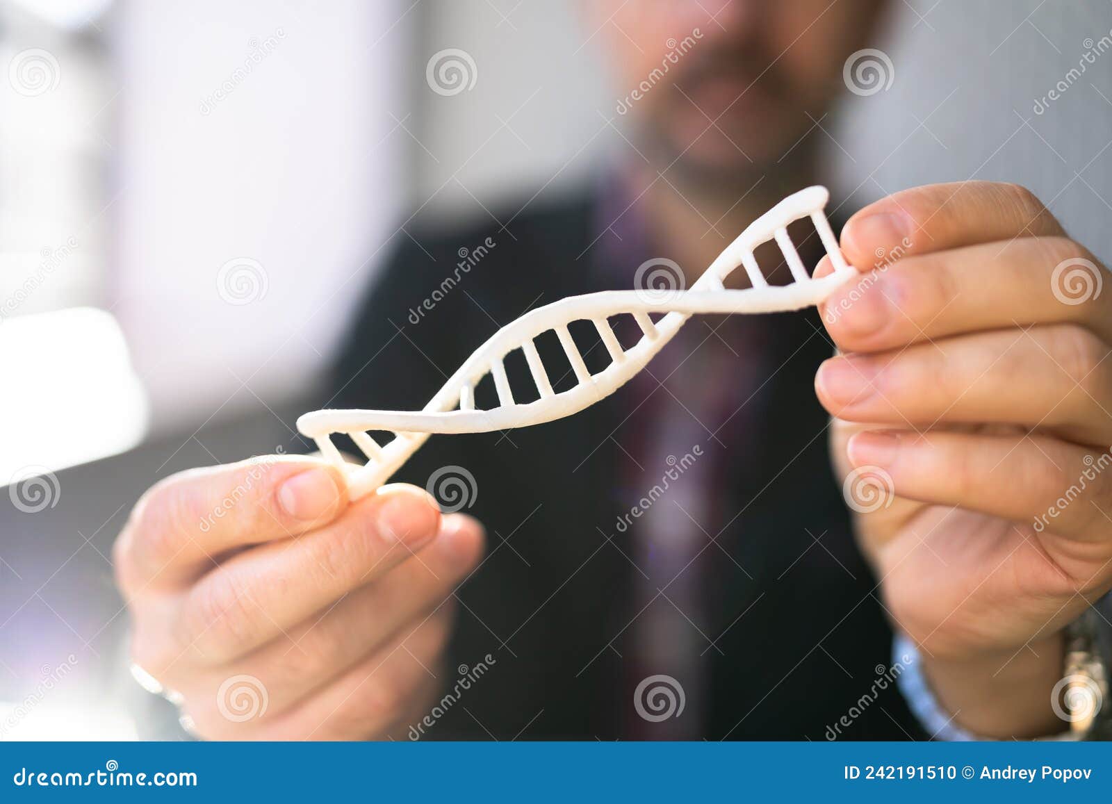 DNA Molecule in Hand. Biochemistry Science Stock Photo - Image of ...
