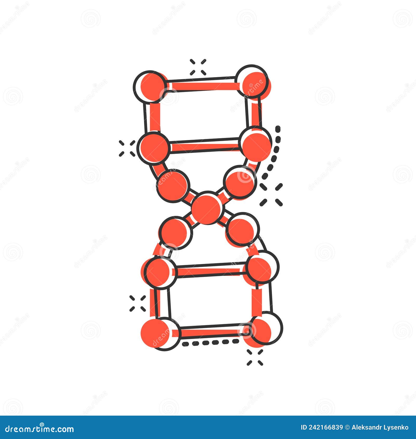 Dna Molecule Icon in Comic Style. Atom Cartoon Vector Illustration on ...