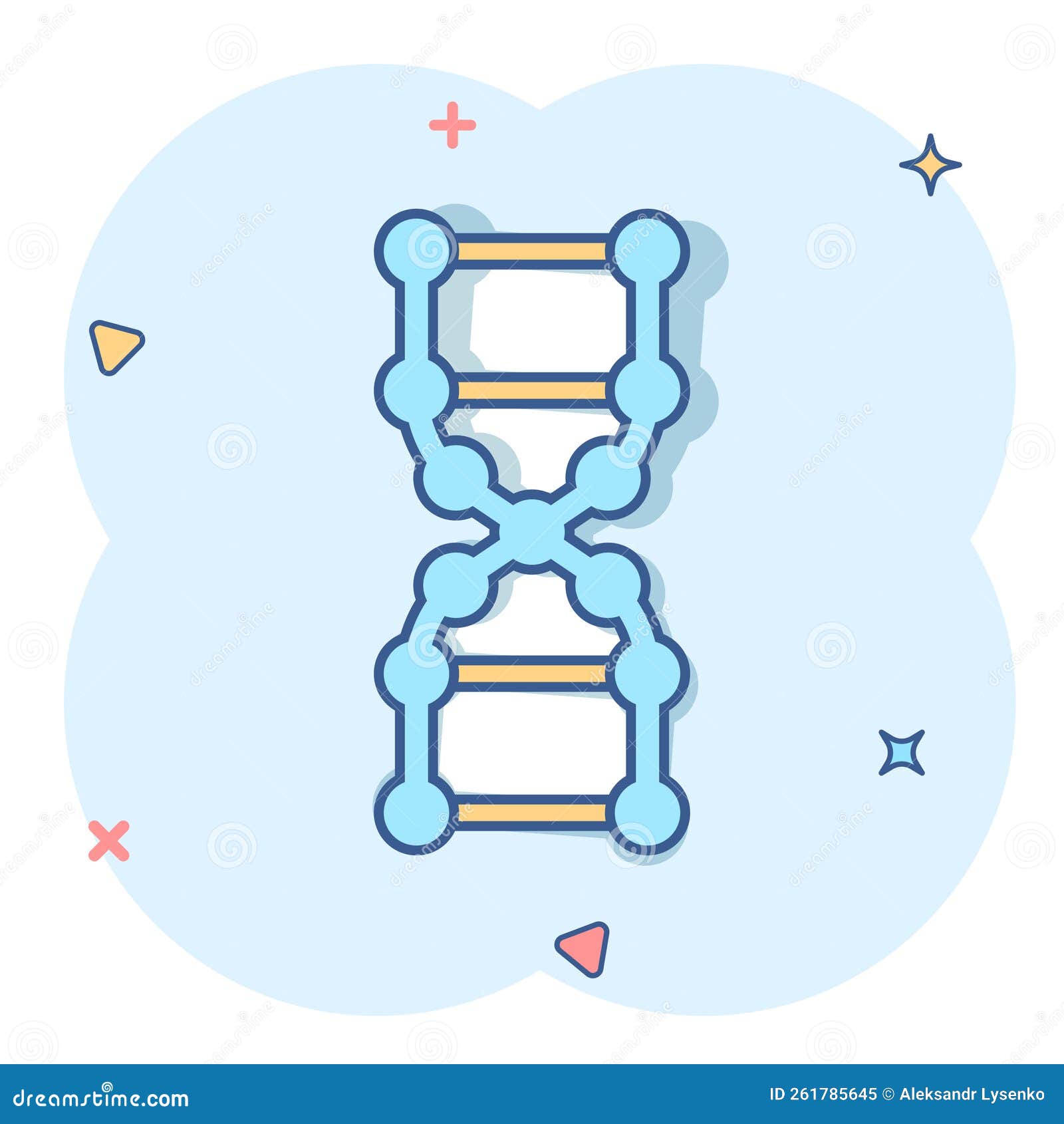 Dna Molecule Icon in Comic Style. Atom Cartoon Vector Illustration on ...