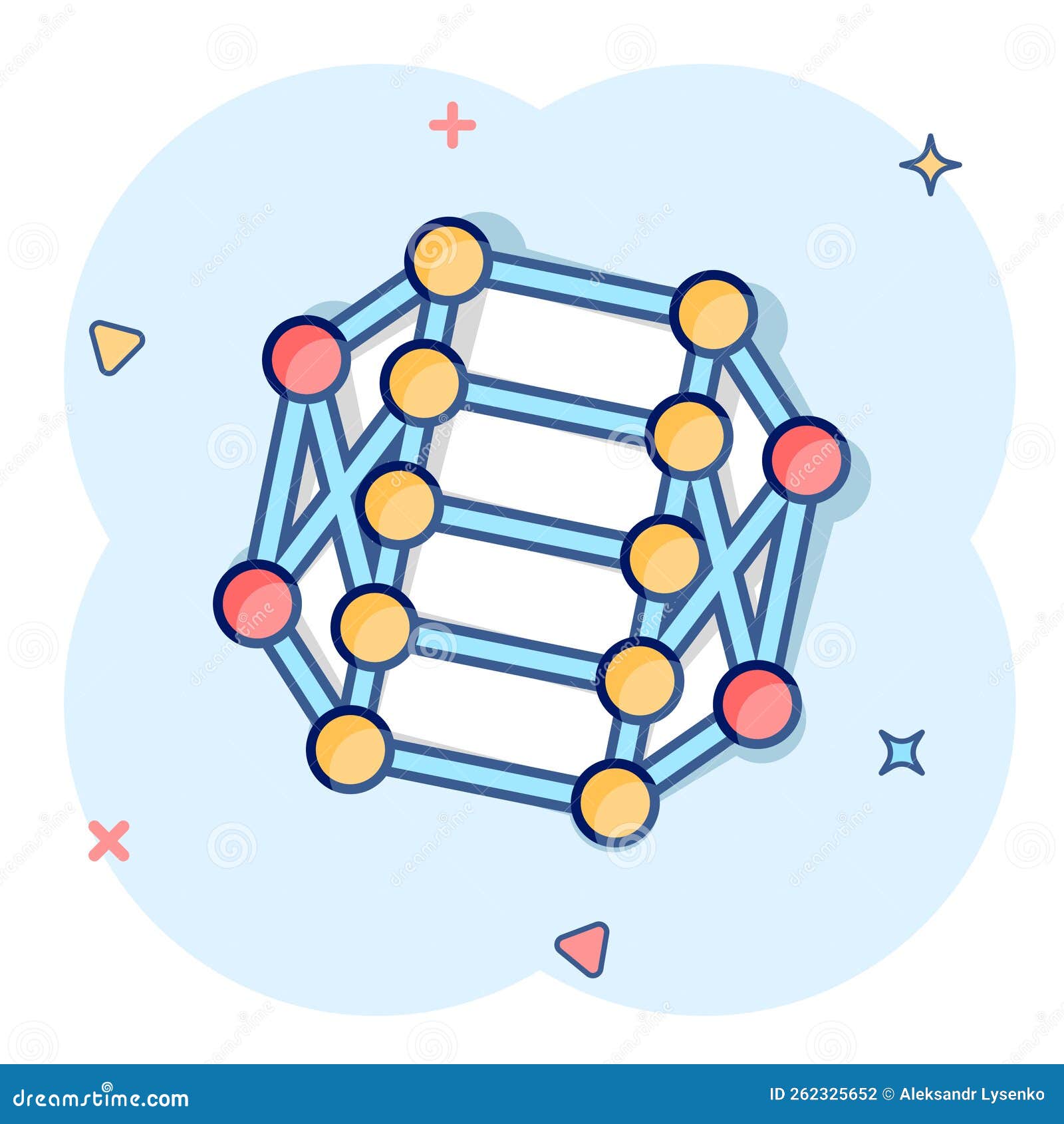 Dna Molecule Icon in Comic Style. Atom Cartoon Vector Illustration on ...