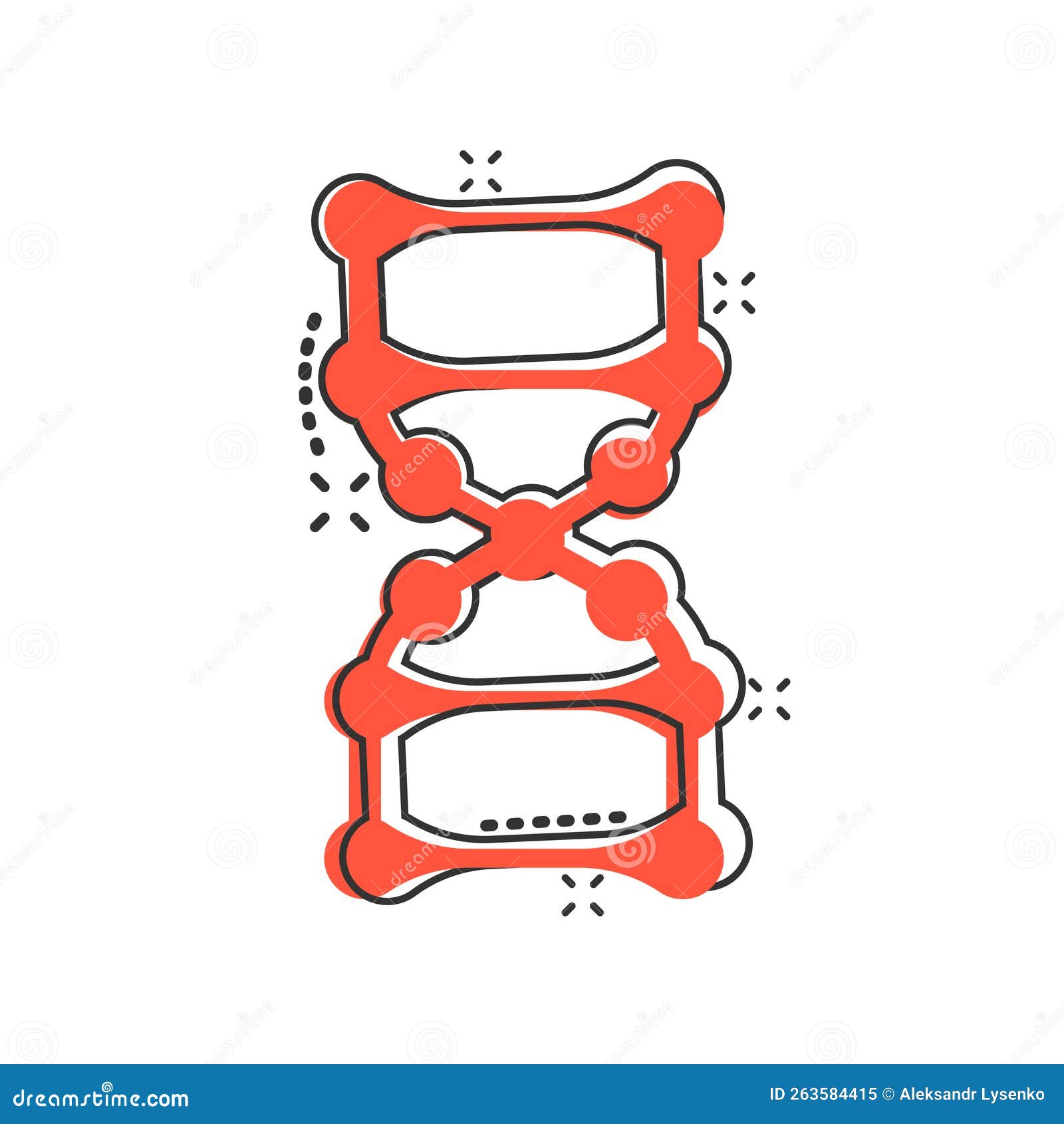Dna Molecule Icon in Comic Style. Atom Cartoon Vector Illustration on ...