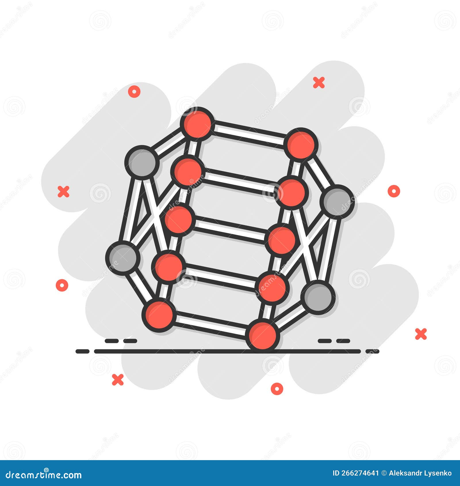 Dna Molecule Icon in Comic Style. Atom Cartoon Vector Illustration on ...
