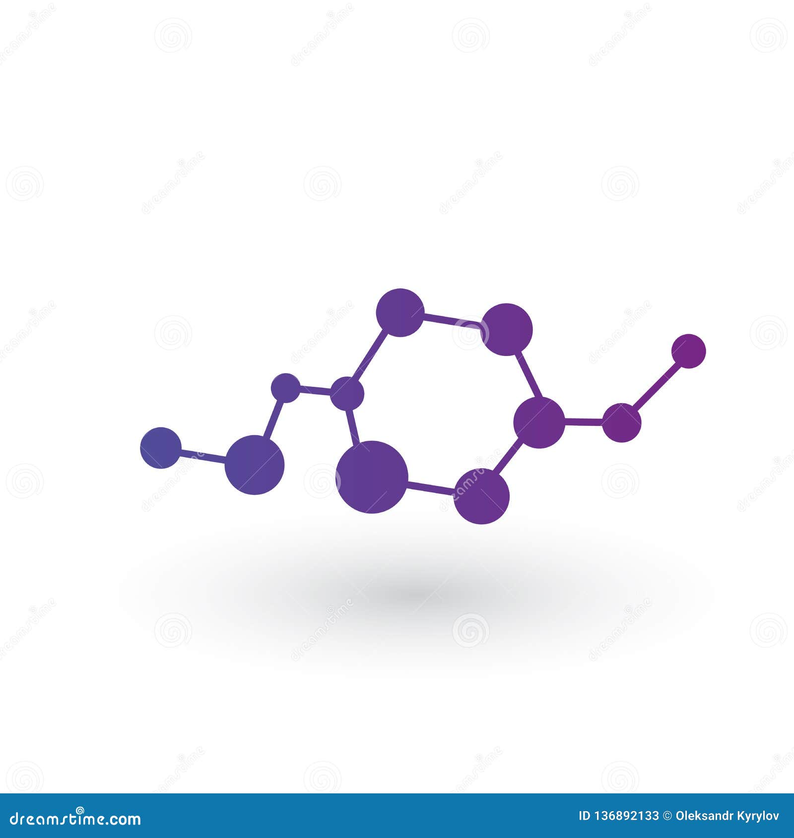 Icon Of Molecular Biology In Linear Style. Logo For Various Design ...