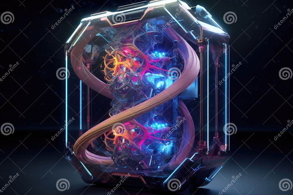 Dna Molecule Inside Futuristic Storage Device Stock Image - Image of ...