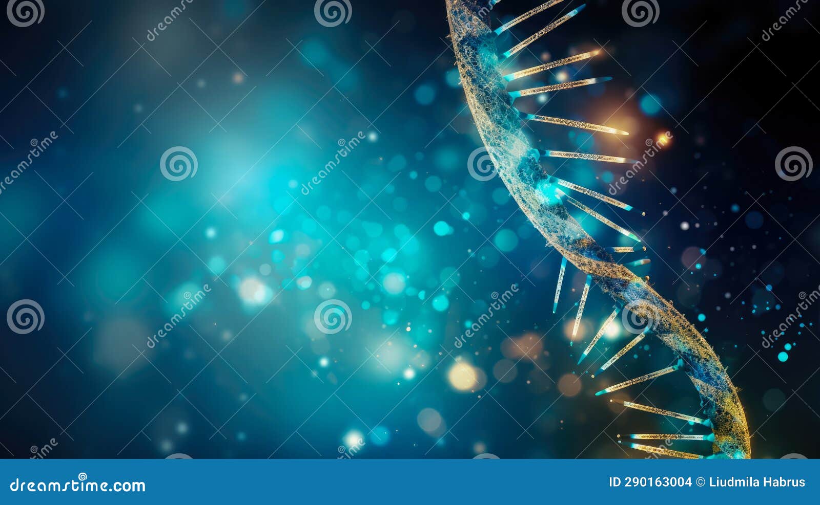 DNA Molecule Isolated on a Dark Blue Background Stock Photo - Image of ...