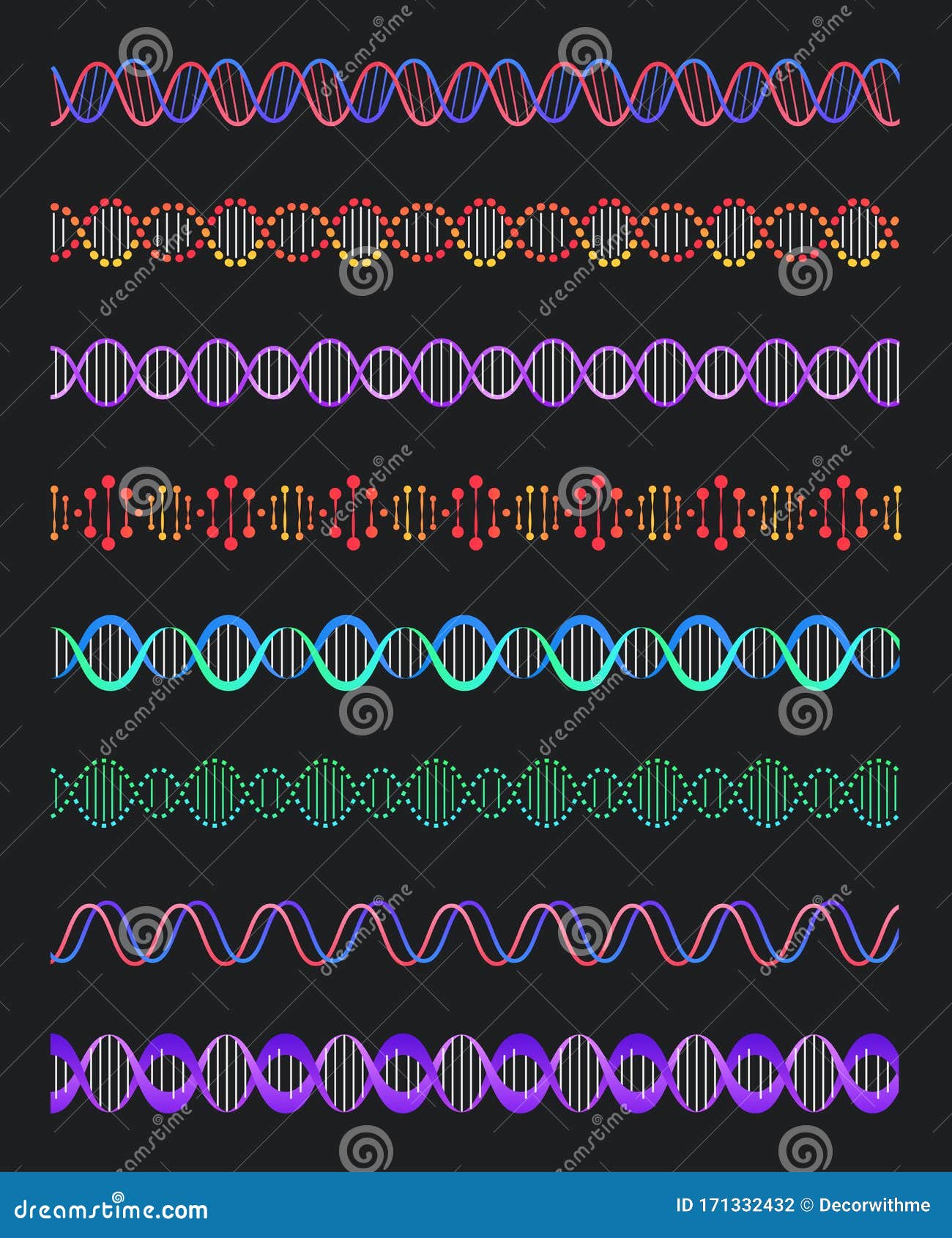 DNA Molecule - Line Design Style Vector Elements Stock Vector ...