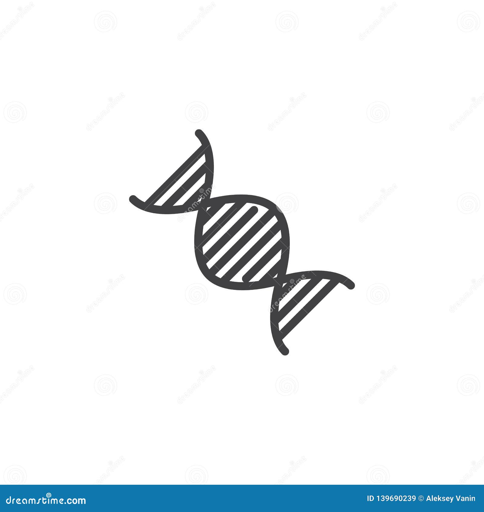DNA molecule line icon stock vector. Illustration of design - 139690239