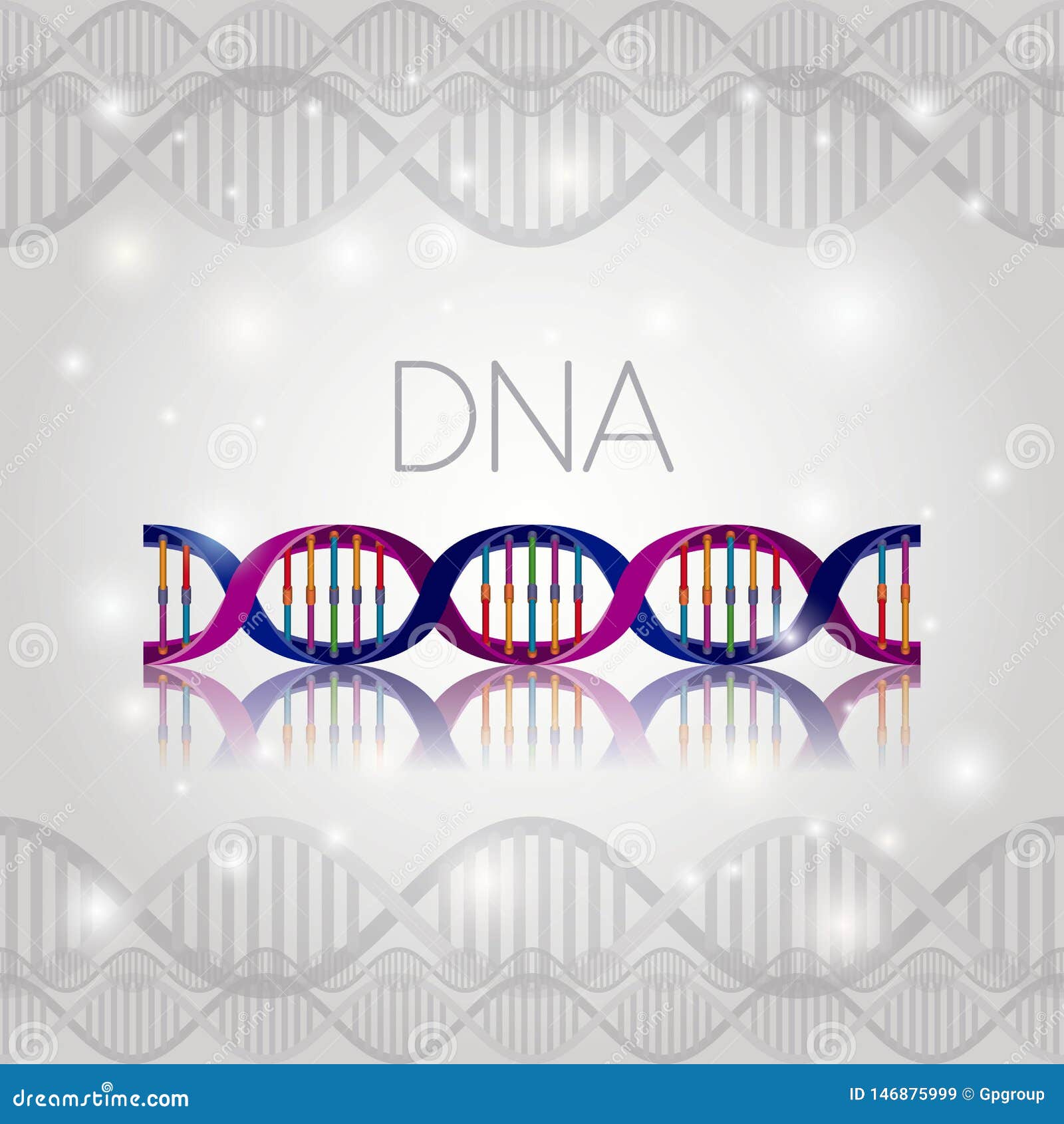 Dna Molecule on Line Structure Pattern Stock Vector - Illustration of ...