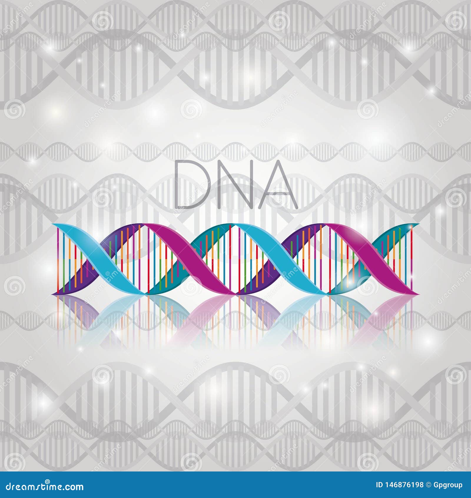 Dna Molecule on Line Structure Pattern Stock Vector - Illustration of ...