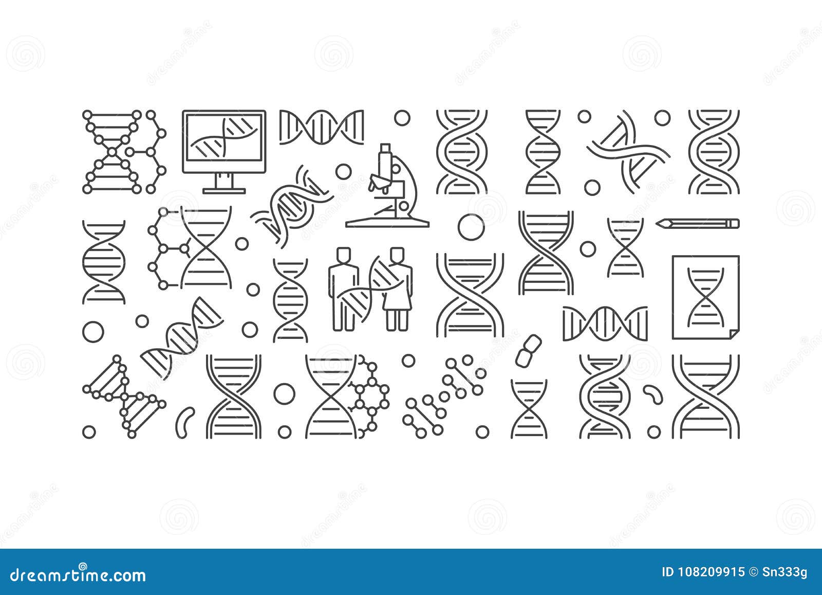 DNA Molecule Minimal Vector Illustration Stock Vector - Illustration of ...