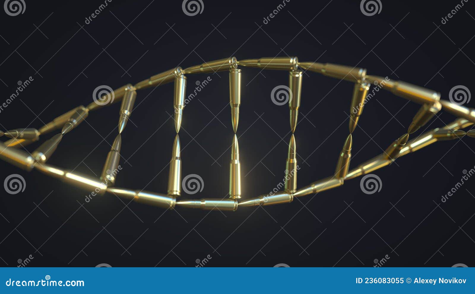 DNA Molecule Model Made with Shiny Bullets. Aggression or Defense ...