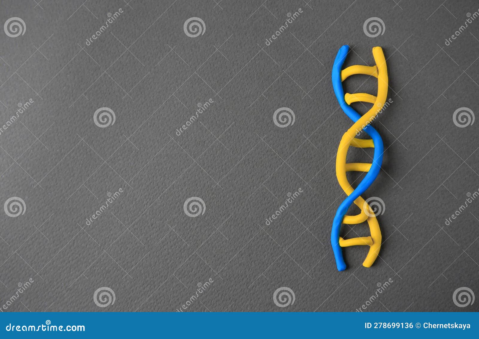 DNA Molecule Model Made of Colorful Plasticine on Black Background, Top ...