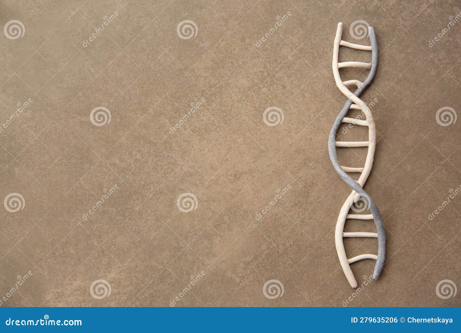 DNA Molecule Model Made of Colorful Plasticine on Brown Background, Top ...