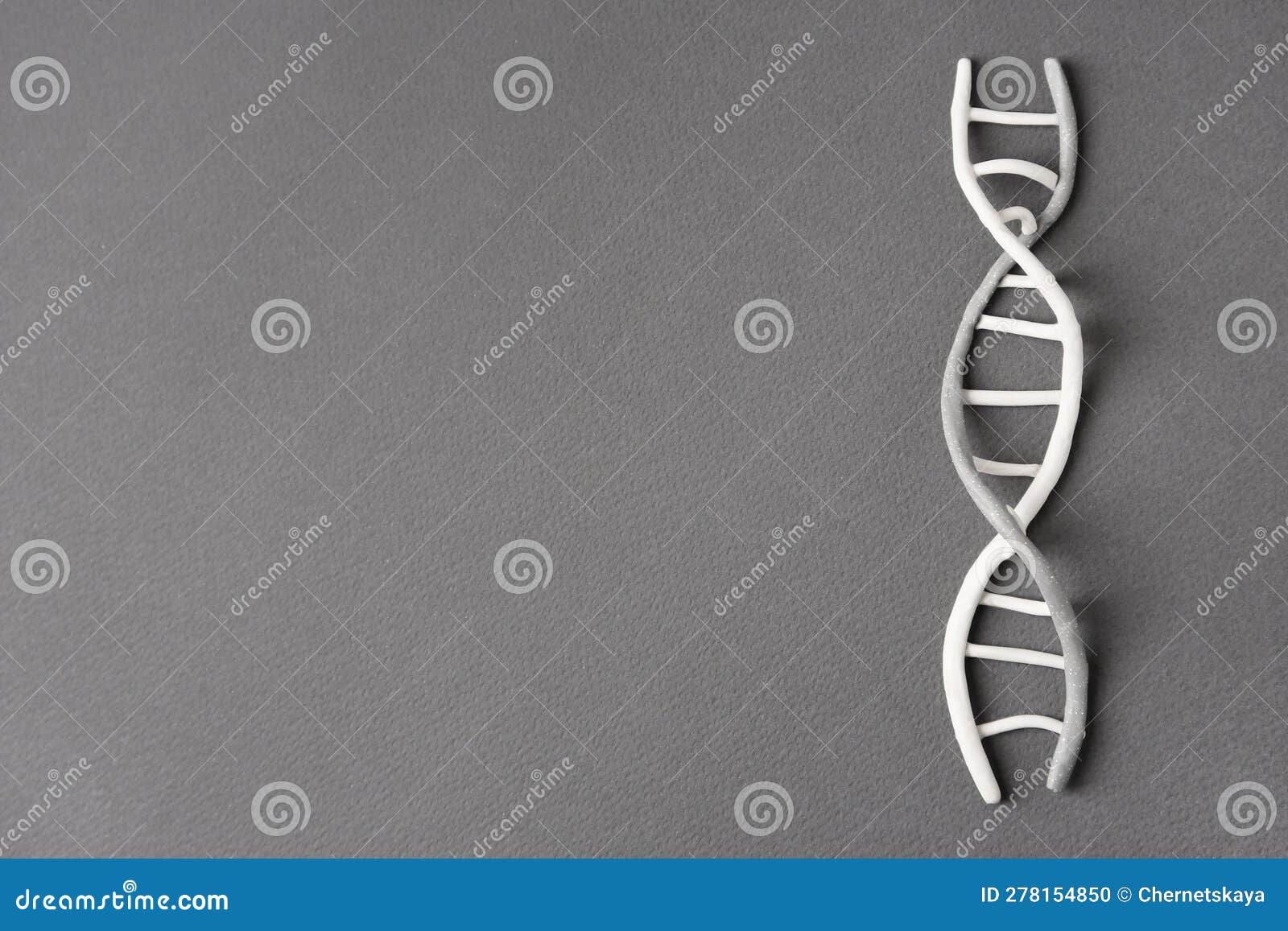 DNA Molecule Model Made of Grey Plasticine on Black Background, Top ...