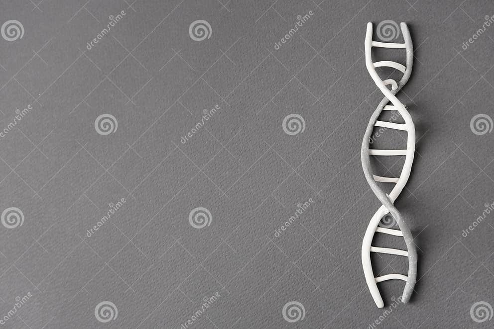 DNA Molecule Model Made of Grey Plasticine on Black Background, Top ...